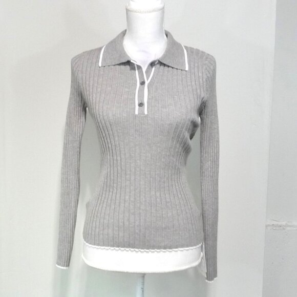 Commense | Sweaters | Commense Knit Polo Top Sweater Medium | Poshmark